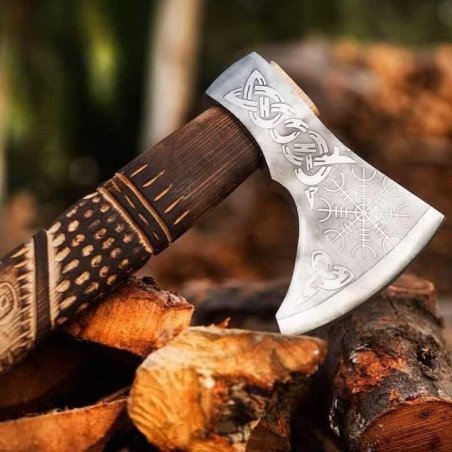 Custom Hand Forged Berserker Battle Axe High Carbon Steel High Polish ...